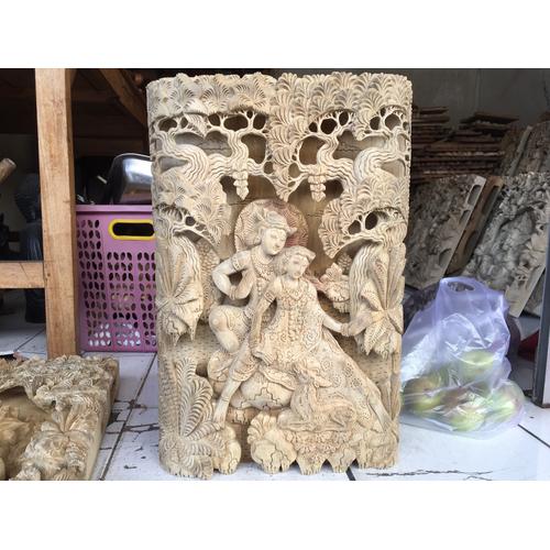 Jual Ukiran Kayu Bali Hiasan Dinding Patung Buatan Tangan Ukuran 50 x ...