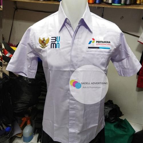 Jual Kemeja BUMN Pertamina International M&D Putih Lengan Pendek Pria ...