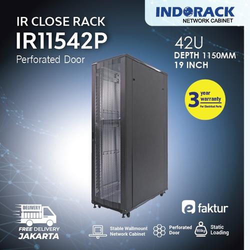 Jual INDORACK IR11542P , Standing Close Rack 42U 1150mm Perforated Door ...
