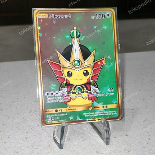 Jual PIKACHU MEGAZORD Kartu Pokemon Holo Custom power rangers thunder ...