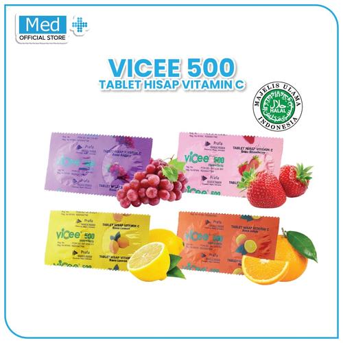 Jual Med+ Vicee 500mg Tablet Hisap / Vitamin C 500mg @Strip isi 2 ...