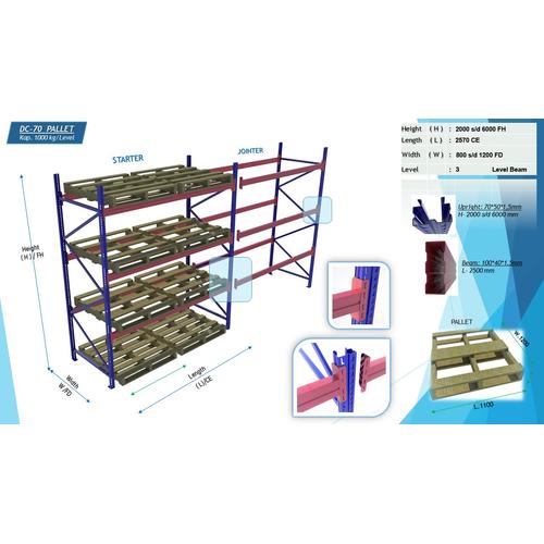 Jual Rak Gudang Pallet Heavy Duty kapasitas 1 Ton (P250 x L100 x T450 ...