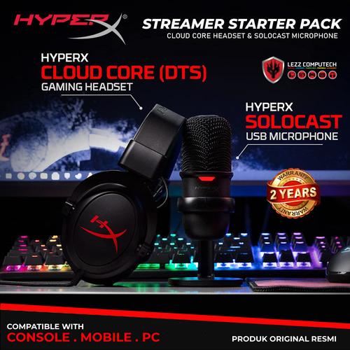Promo HyperX Streamer Starter Pack Cloud Core Headset & Solocast ...
