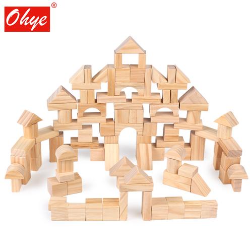 Jual Ohye 100pcs Wood Blocks Balok Kayu Bentuk Natural City Building ...