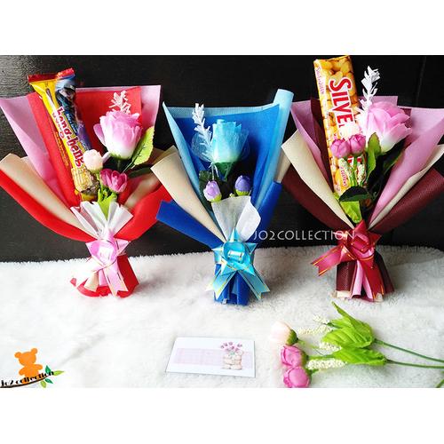 Jual Single Flower Bouquet - Buket Bunga Simple - Merah Muda, Original ...