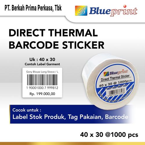 Promo Direct Thermal Sticker 40 x 30 BLUEPRINT Label Stiker 40x30 mm 1 ...