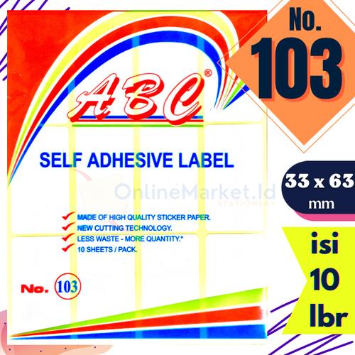 Jual Label Undangan / Sticker Label 103 ABC ( Self Adhesive ) - 103 ...