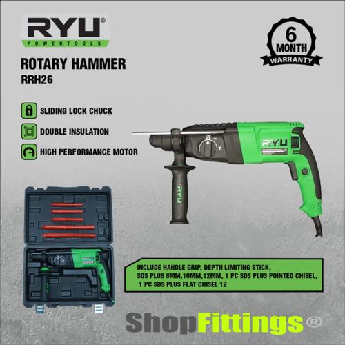 Jual RYU RRH 26 Mesin Bor Beton Bobok SDS Plus Rotary Hammer RRH26 ...