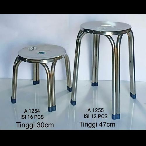 Jual Bangku Kursi Bulat Stainless Steel Kuat Kokoh - Tinggi 30cm - Kota ...