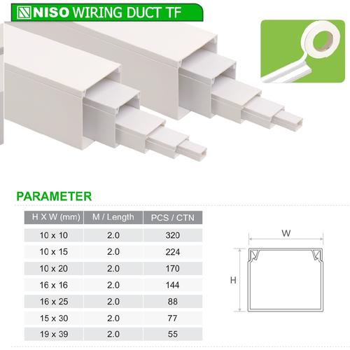 Jual KABEL DUCT 15x30x1 M NISO TRAY PEREKAT LEM PELINDUNG+DOUBLE TAPE ...