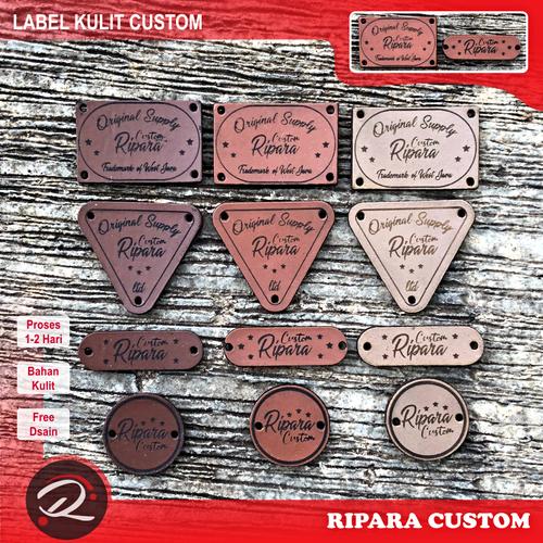 Jual label kulit custom . label kulit nama . label tas rajut - coklat ...