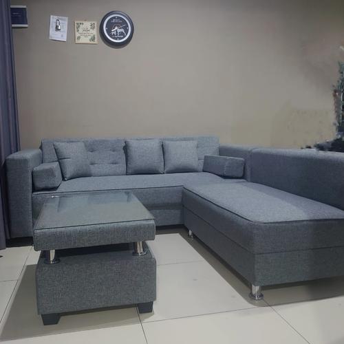 Jual kursi sofa minimalis leter L - Abu canvas, realpic - Kota Bandung ...