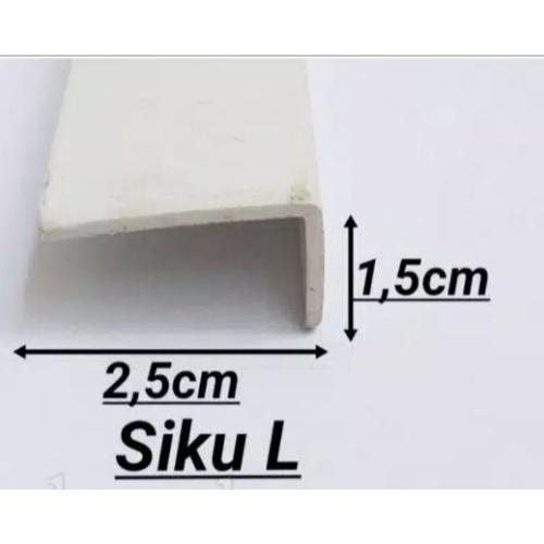 Jual Lis siku tangga /Lis siku Parket /list siku pvc isi 2,4meter putih ...