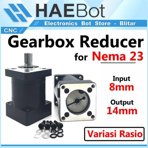 Promo [HAEBOT] Planetary Gearbox Reducer Motor Stepper Nema 23 As 8mm ...
