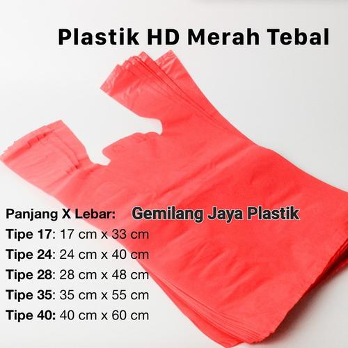 Jual KANTONG PLASTIK MERAH MOCO/KANTONG PLASTIK MERAH TEBAL - 40 ...