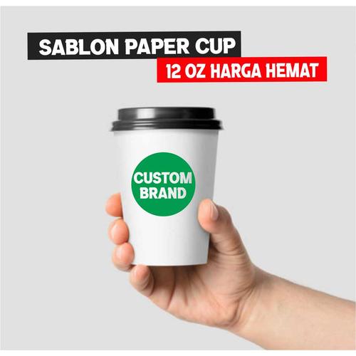 Jual Paper Cup 12 oz + Tutup + Cetak Logo Custom @500 Pcs - Jakarta ...