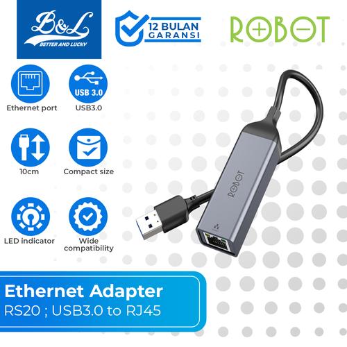 Promo ROBOT EA20 USB Ethernet Adapter USB3.0 to RJ45 1000Mbps - Jakarta ...