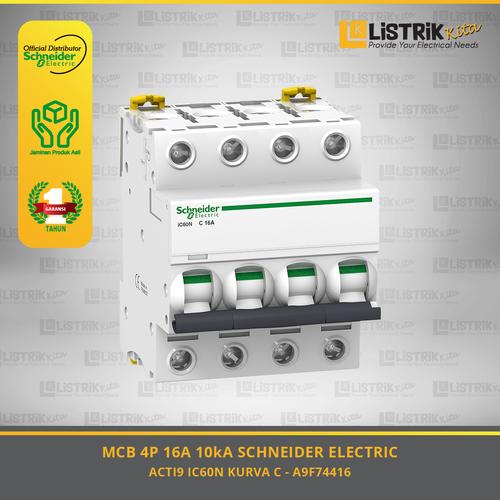 Jual MCB SCHNEIDER ELECTRIC ACTI9 IC60N 4P 16A 6kA/10kA KURVA C - A9F74416 - Jakarta Timur ...