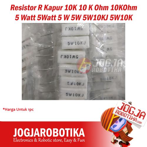 Jual Resistor R Kapur 10K 10 K Ohm 10KOhm 5 Watt 5Watt 5 W 5W 5W10KJ 5W10K - Kab. Sleman ...