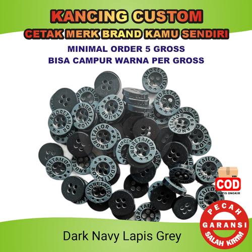 Jual Cetak Label Merek Kancing Baju Custom 2 Lapis Warna 11,5mm 18L ...