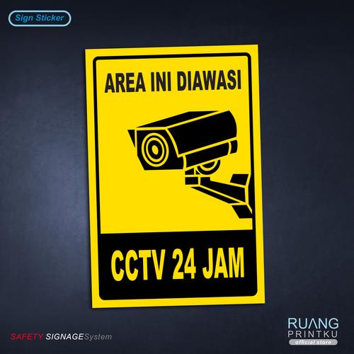Jual Sticker Sign Area Ini Diawasi CCTV 24 JAM - 10x15cm - Jakarta ...