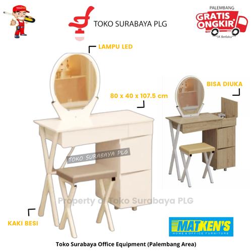 Jual Matkens MR Turin Meja Rias Lampu LED Cermin Meja Makeup White ...