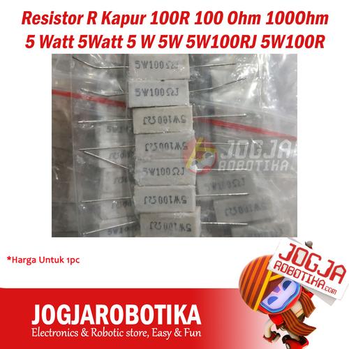 Jual Resistor R Kapur 100R 100 Ohm 100Ohm 5 Watt 5Watt 5 W 5W 5W100RJ - Kab. Sleman ...