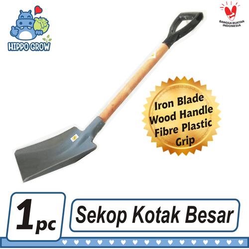 Jual Alat Serok Tanah Pasir Sekop Besi Datar Gagang kayu Panjang ...