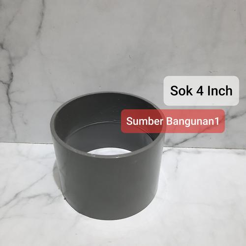 Jual Sok 4" Sambungan pipa 4 inch inci lurus Socket D pralon PVC murah ...