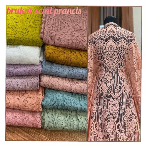 Jual Kain brokat semi prancis Bahan kebaya Bahan brukat cantily ...