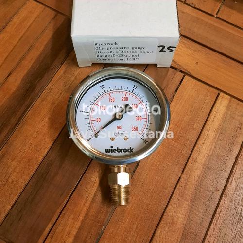 Jual Pressure Gauge 25 kg / Bar 350 psi raket manometer ukur tekanan ...