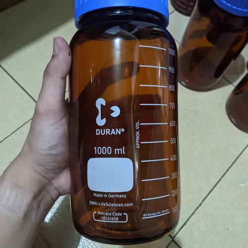Jual Duran Wide Mouth 1000 ml mulut lebar amber Laboratory Bottle 1 ...