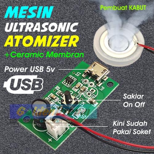Jual Modul Ultrasonic Atomizer Humidifier USB 5v Pembuat Kabut Mist ...