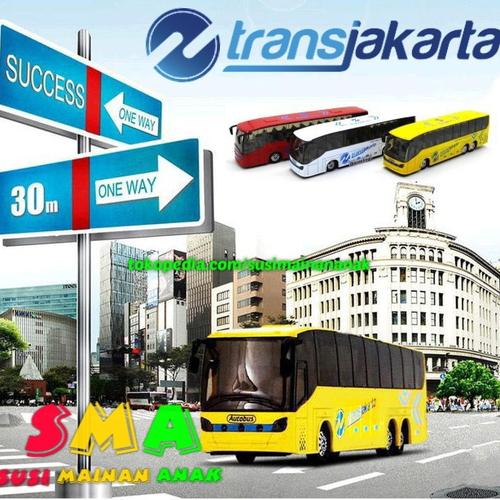 Jual Mainan Mobil Bus Bis Besi Diecast Transjakarta Busway - Kuning ...