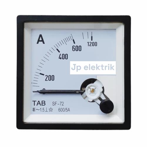 Jual Ampere Meter 600/5A AC 72x72 mm Ampere Meter Analog Via CT ...