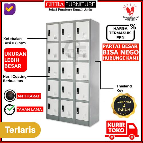 Promo Lemari Loker Besi 15 pintu|Locker Kantor Dokumen File Arsip ...