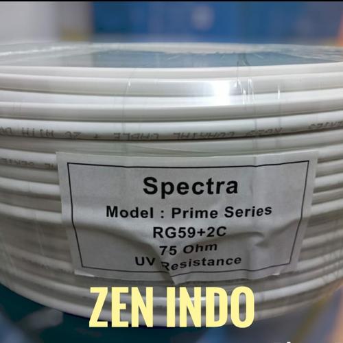Jual Kabel CCTV RG59 Plus Power 100meter 100 M warna Putih Spectra ...
