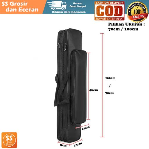 Jual Tas Pancing Kotak 2 ruangan warna hitam polos ukuran 70cm/100cm ...