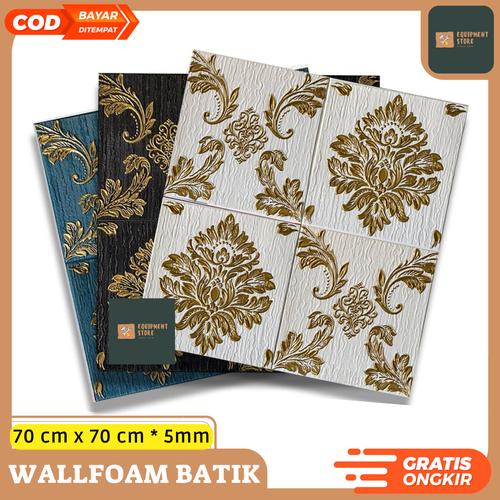 Jual WALLPAPER FOAM DINDING MOTIF BATIK BUNGA BERWARNA UKURAN 70 X 70 ...