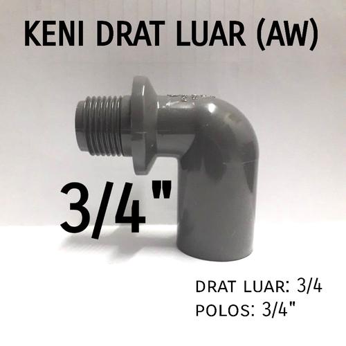Jual Keni drat luar 3/4 inch AW Valve Elbow Knee Kenie L Knie 3/4" inch ...