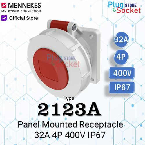 Promo Mennekes 2123A panel mounted receptacle 32A 4P 400V IP67 Cicil 0% 3x - Jakarta Barat ...