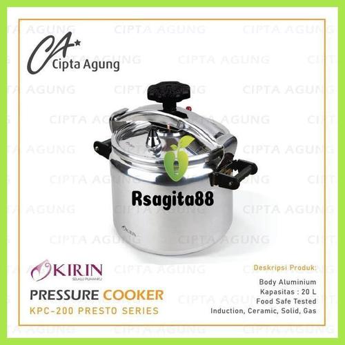 Jual PRESSURE COOKER 20 LITER KIRIN KPC-200 PRESTO SERIES KPC200 KPC ...