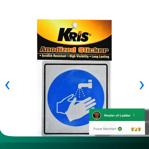 Jual Kris SIGN LABEL AREA CUCI TANGAN/Kris stiker 9x10 cm - CUCI TANGAN ...
