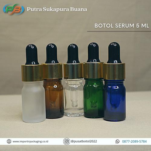 Jual Botol pipet 5 ml tebal ring gold/Botol kaca 5 ml/Botol serum 5 ml ...