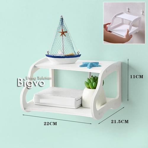 Jual Floating rak wifi gantung dinding serbaguna tempat dvd router ...