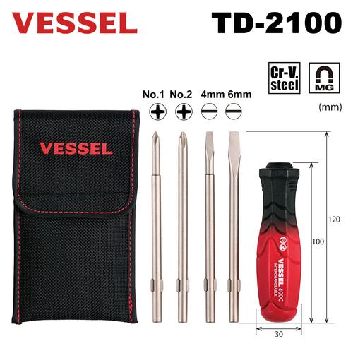 Jual Obeng Set 4 in 1 + Pocket Bag Dual Tone Screwdriver Vessel TD-2100 ...