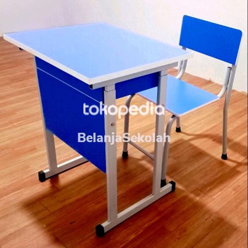 Jual Meja Besi Holo 2 tiang Bangku sekolah besi kursi meja belajar anak ...
