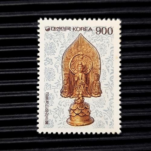 Jual Perangko/Prangko KOREA. GILT-BRONZE STANDING BUDDHA TRIAD ...
