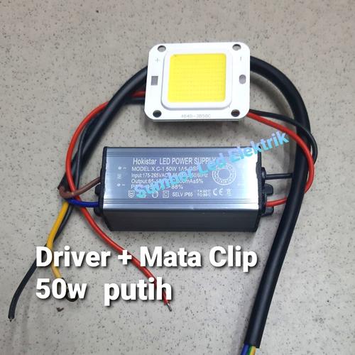 Jual driver travo led + mata chip cob 50w. putih. pju sorot 50watt AW ...