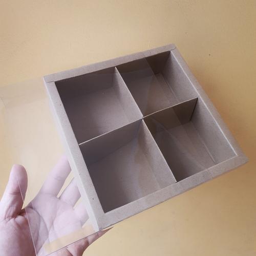 Jual Box Mika Polos 20x20x6 cm Dus Toples Jar Cookies Sekat Kotak Kue ...